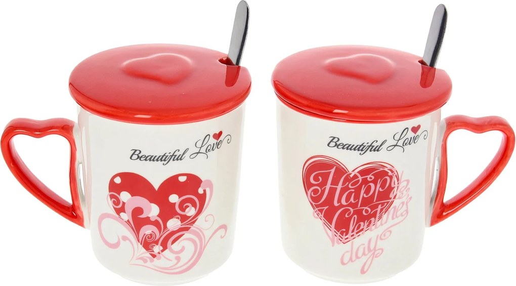 Sada hrnků s víčkem Beautiful Love I 350ml