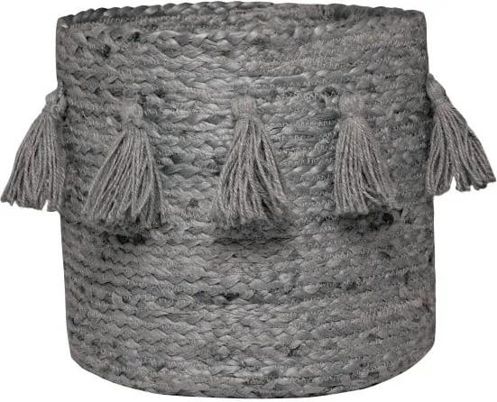Šedý ručně tkaný box z konopného vlákna Nattiot, ∅ 30 cm