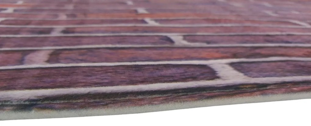 Apextextil, Protiskluzová 3D předložka Cihly, 60x180, fialová, chodba / předsíň