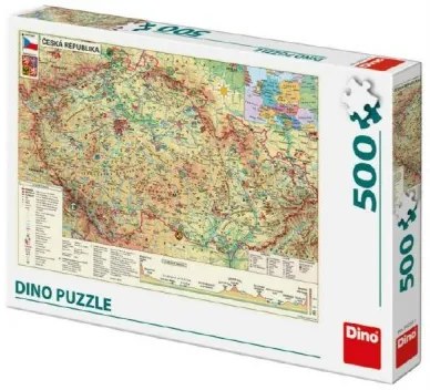 Puzzle Mapa České Republiky 47x33cm 500dílků v krabici 33x23x3,5cm