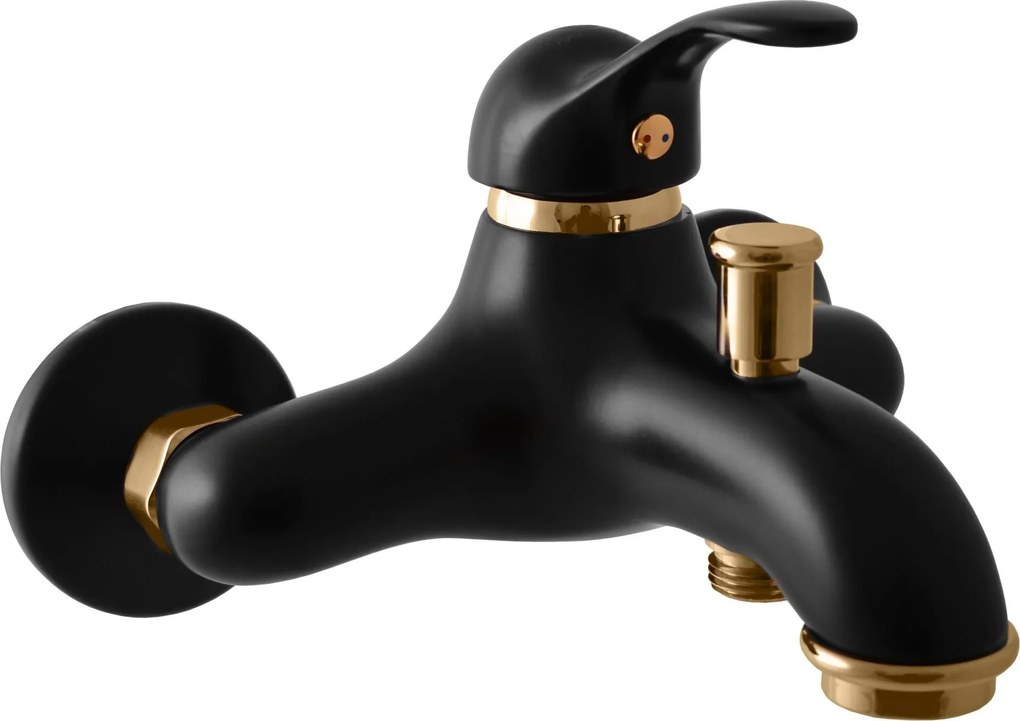 Slezák Rav Labe Retro vodovodní baterie vanová 150mm černá matná/zlato L054.5CMATZ