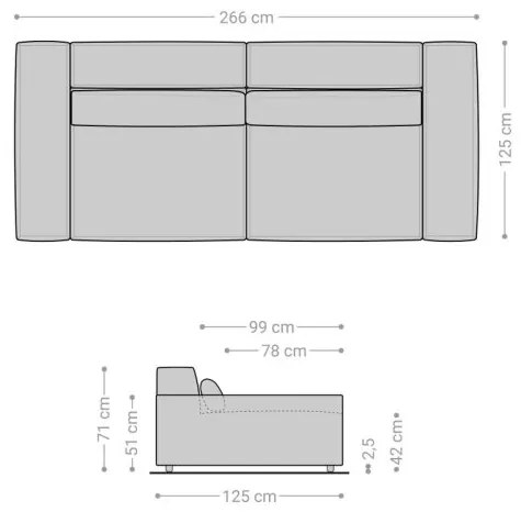 Velká pohovka Sirpio XL 270x125 cm mikrovlákno khaki hnědá
