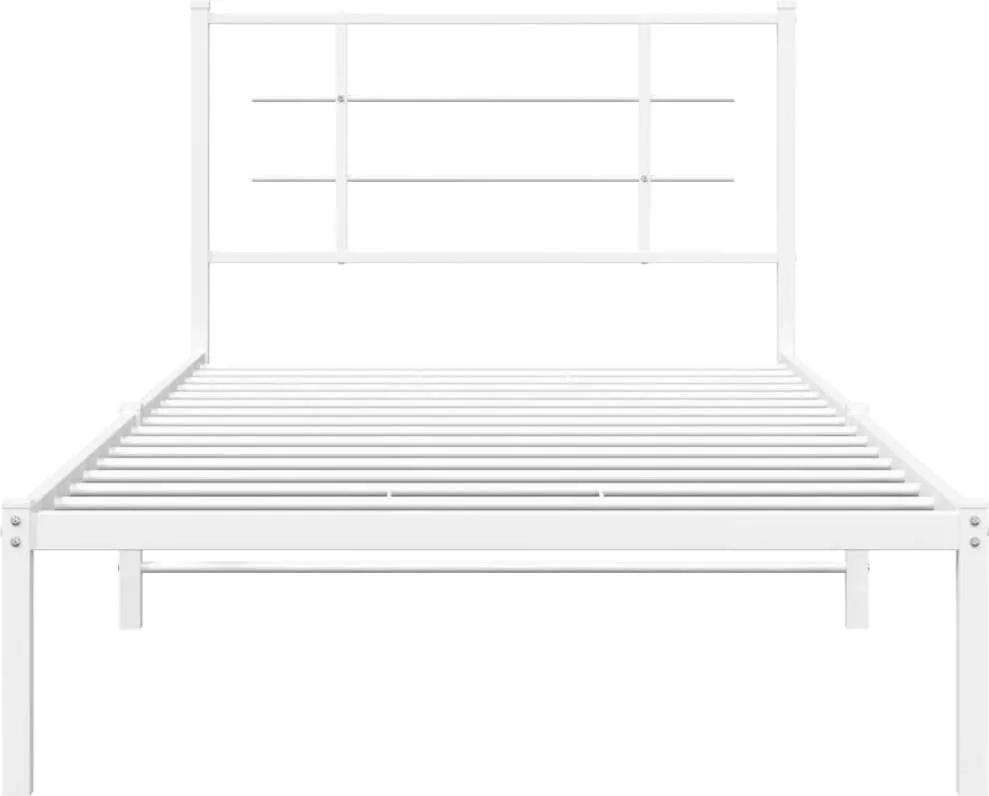 vidaXL Kovový rám postele s čelem 107 x 203 cm [355606] Barva: Bílá