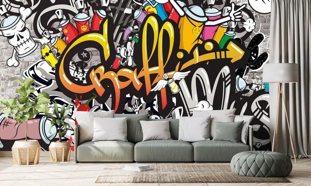 Tapeta barevné graffiti - 150x100