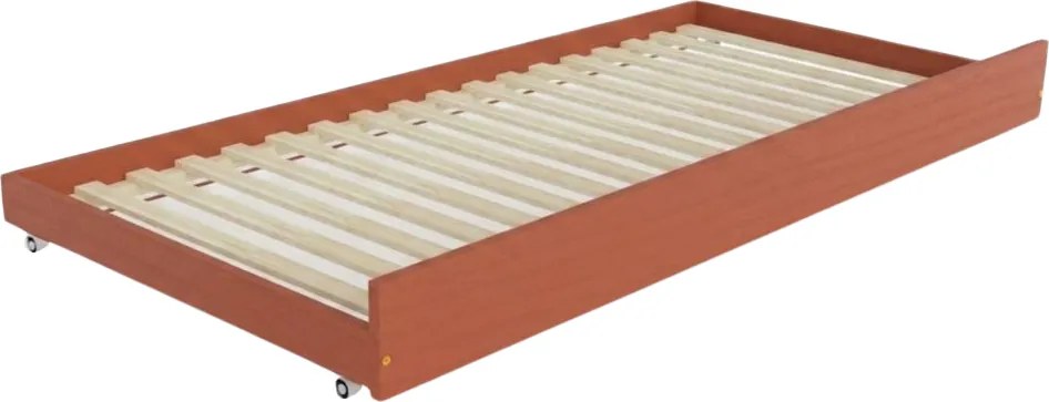 Benlemi Dřevěná výsuvná přistýlka SLEEP pod postel na kolečkách Zvolte barvu: Transparentní vosková lazura matná, Zvolte rozměr: 90x190 cm (pod postel 90x200 cm), Zvolte typ: Pro postel FENCE
