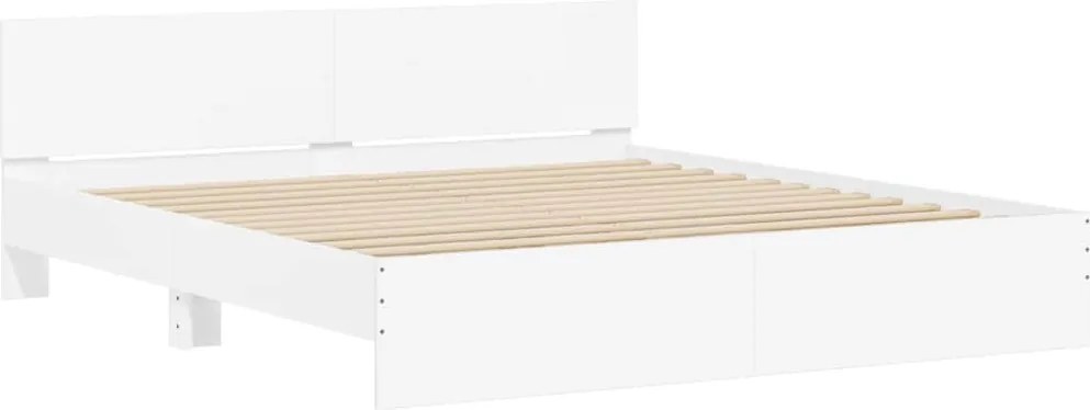 Rám postele s čelem bílý 200 x 200 cm 3207455