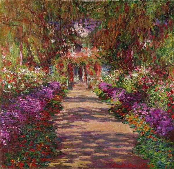 Monet, Claude - Obrazová reprodukce Cestička v Monetově zahradě, Giverny, 1902, (40 x 40 cm)