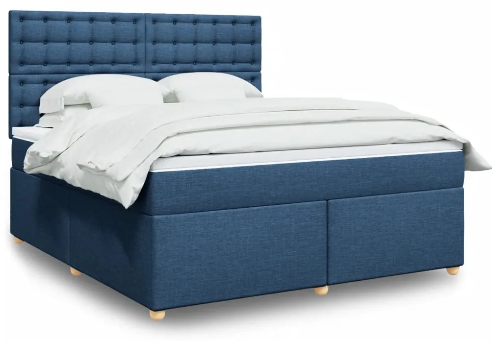 Box spring postel s matrací modrá 180x200 cm textil 3291379