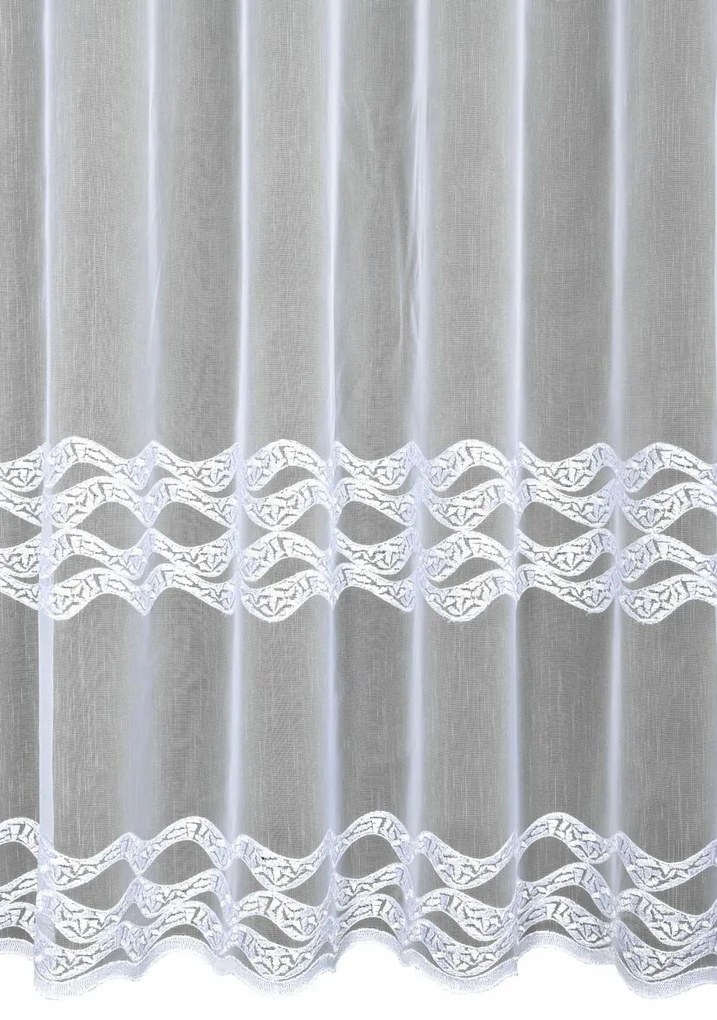Záclona markizeta, Vlny metráž, bílá 145 cm