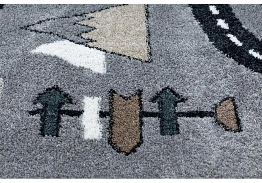 Dětský kusový koberec Cesta z města šedý 160x220cm