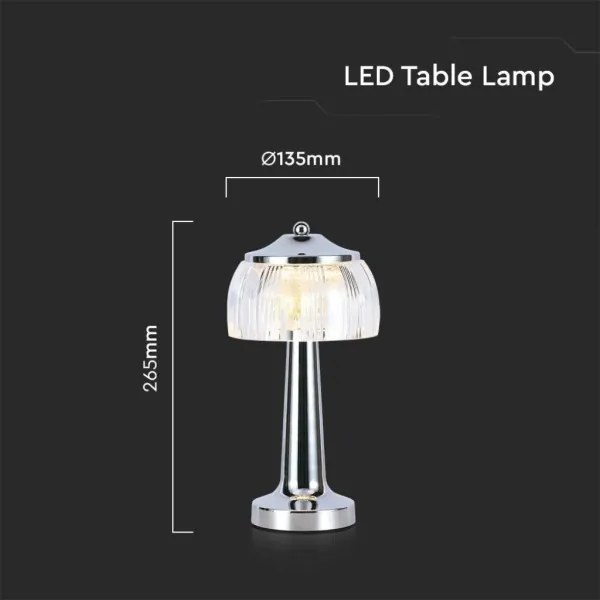 LED Stmívatelná stolní lampa LED/1W/5V 3000-6000K 1800 mAh chrom