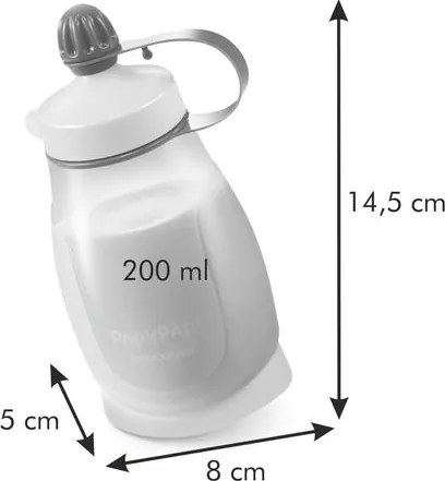 TESCOMA Pružná láhev PAPU PAPI 200 ml, se lžičkou, růžová