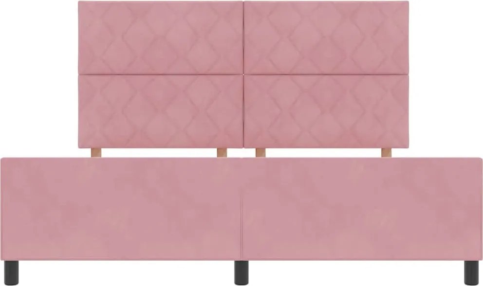 Postel s boxspringem s čelo Růžová 180 x 200 cm samet 3345028