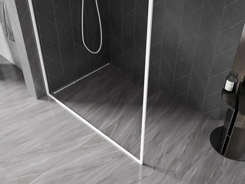 Mexen Kioto-XF L sprchová stěna Walk-in s rámem 80 x 202 cm, transparentní 10 mm, bílá - 800-080-174-20-00-XF