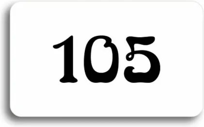 ACCEPT Číslo na dveře - typ 14 (50x30mm) - bílá tabulka - barevný tisk
