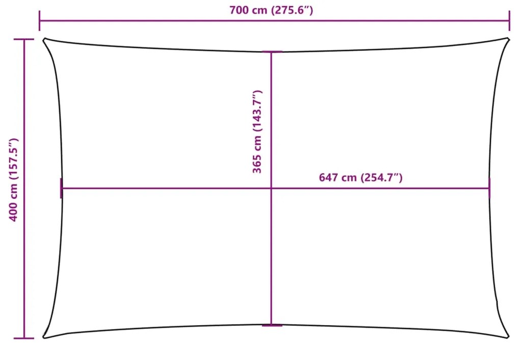 vidaXL Marketos Stínící plachta oxfordská látka obdélníková 4 x 7 m krémová