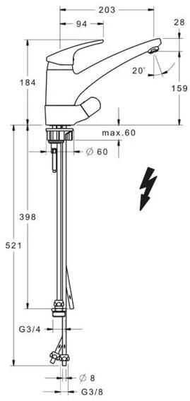 Hansa Mix Dřezová baterie s ventilem pro myčku, chrom 01211183