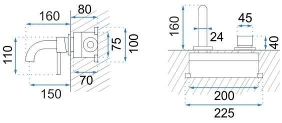 REA-B8652 - Umyvadlová baterie pro podomítkovou instalaci LUNGO broušená zlatá