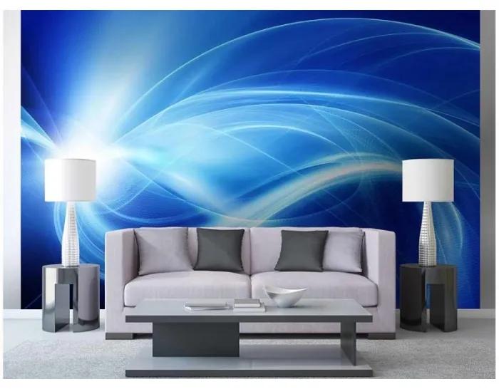DIMEX | Samolepicí vliesová fototapeta na zeď Modrý abstrakt MA-5-0288 | 375 x 250 cm | modrá, bílá
