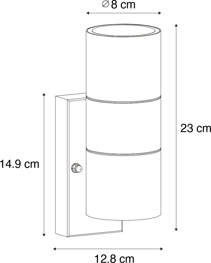 Venkovní nástěnné svítidlo černé 2-světlo AR70 se senzorem světlo-tma - Duo
