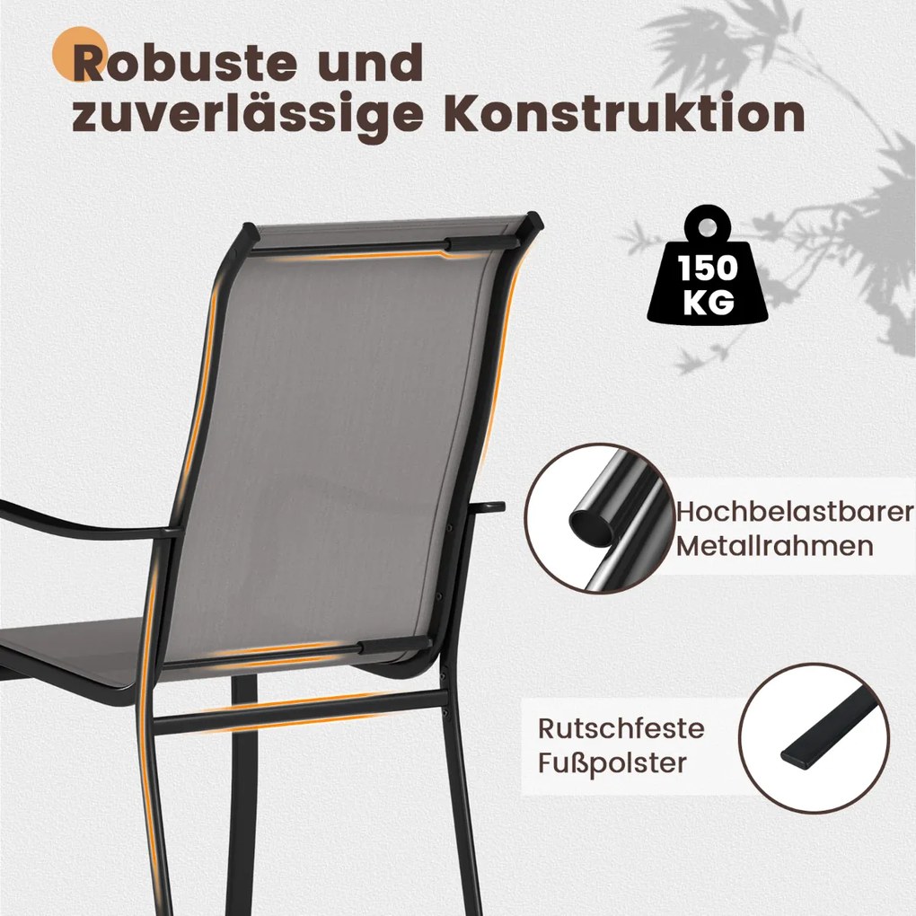 Costway Sada 2 zahradních křesel s vysokým opěradlem pojme až 150 kg, terasová
