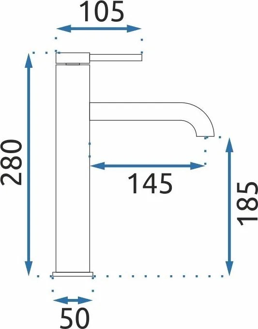 Rea Spot, vysoká umyvadlová baterie, měděná matná, REA-B2069