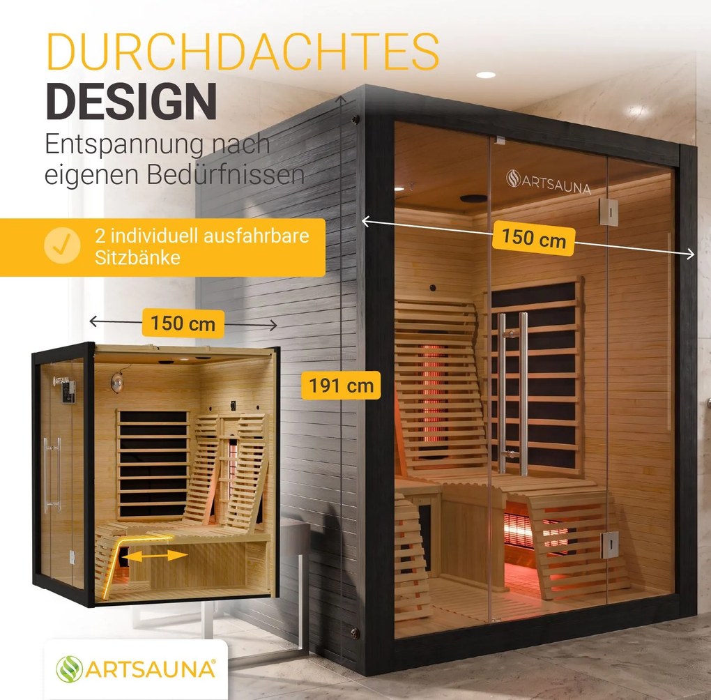 Artsauna Infrasauna Helsinki 150, černá