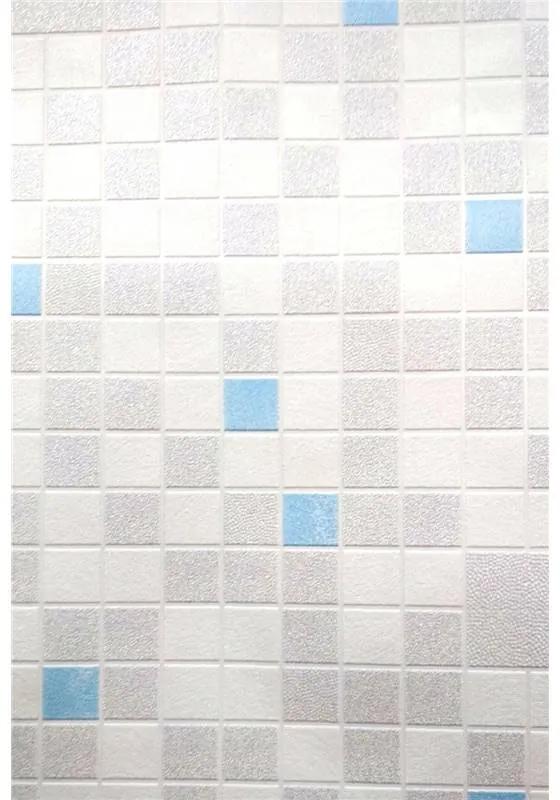 Stěnový 3D obklad mozaika Versai bílo modrá s třpytkou