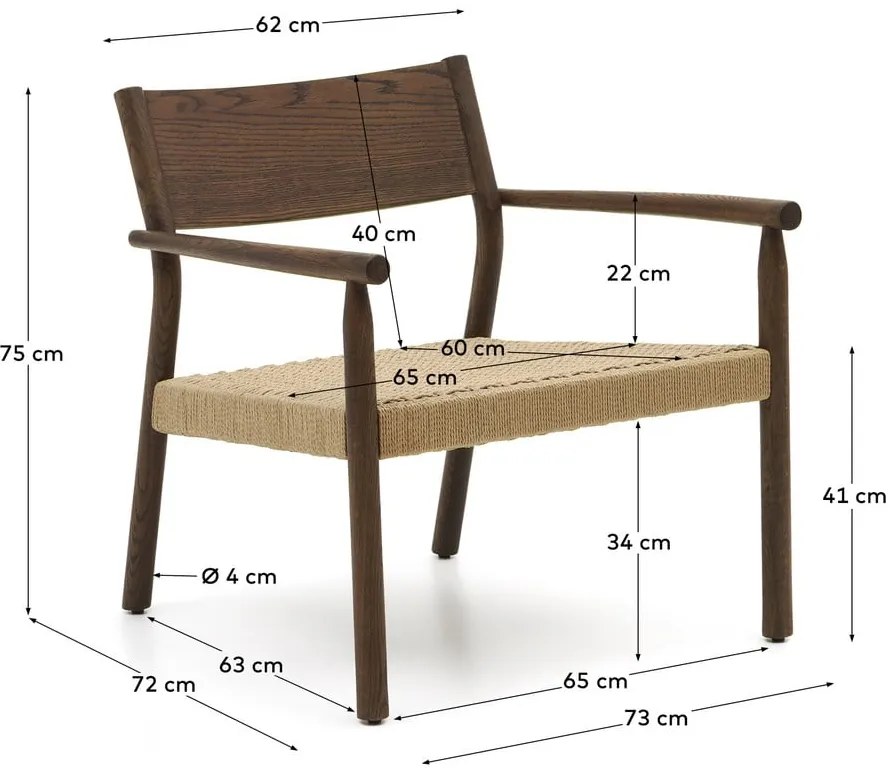 Křeslo s výpletem v přírodní barvě Yalia – Kave Home