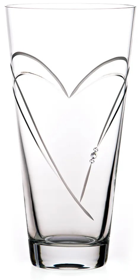 Diamante skleněná váza Hearts s krystaly Swarovski 25 cm