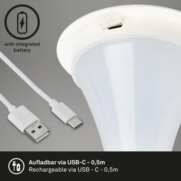 Briloner 7420016 - LED Stm. nabíjecí dotyková stolní lampa LED/4W/5V 3000K bílá