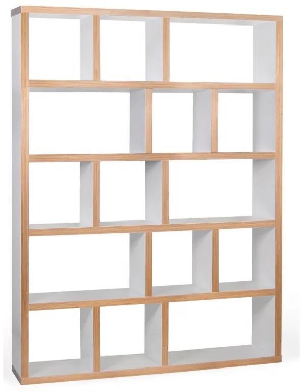 Designová knihovna Castelo 5 150 cm, překližka, matná bílá