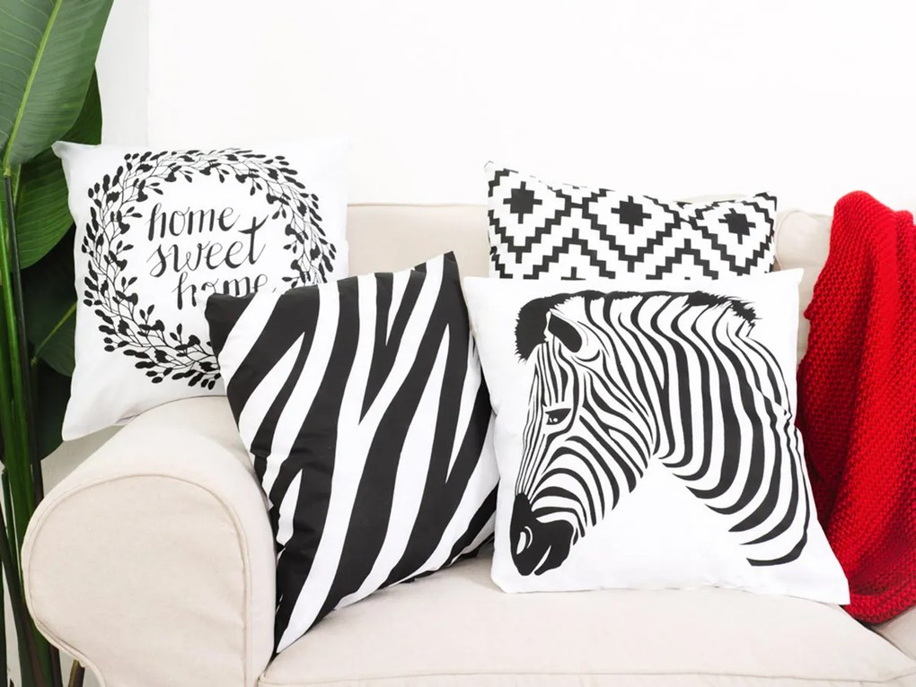 XPOSE® Set povlaků na polštář ZEBRA 40x40 cm - set 4ks