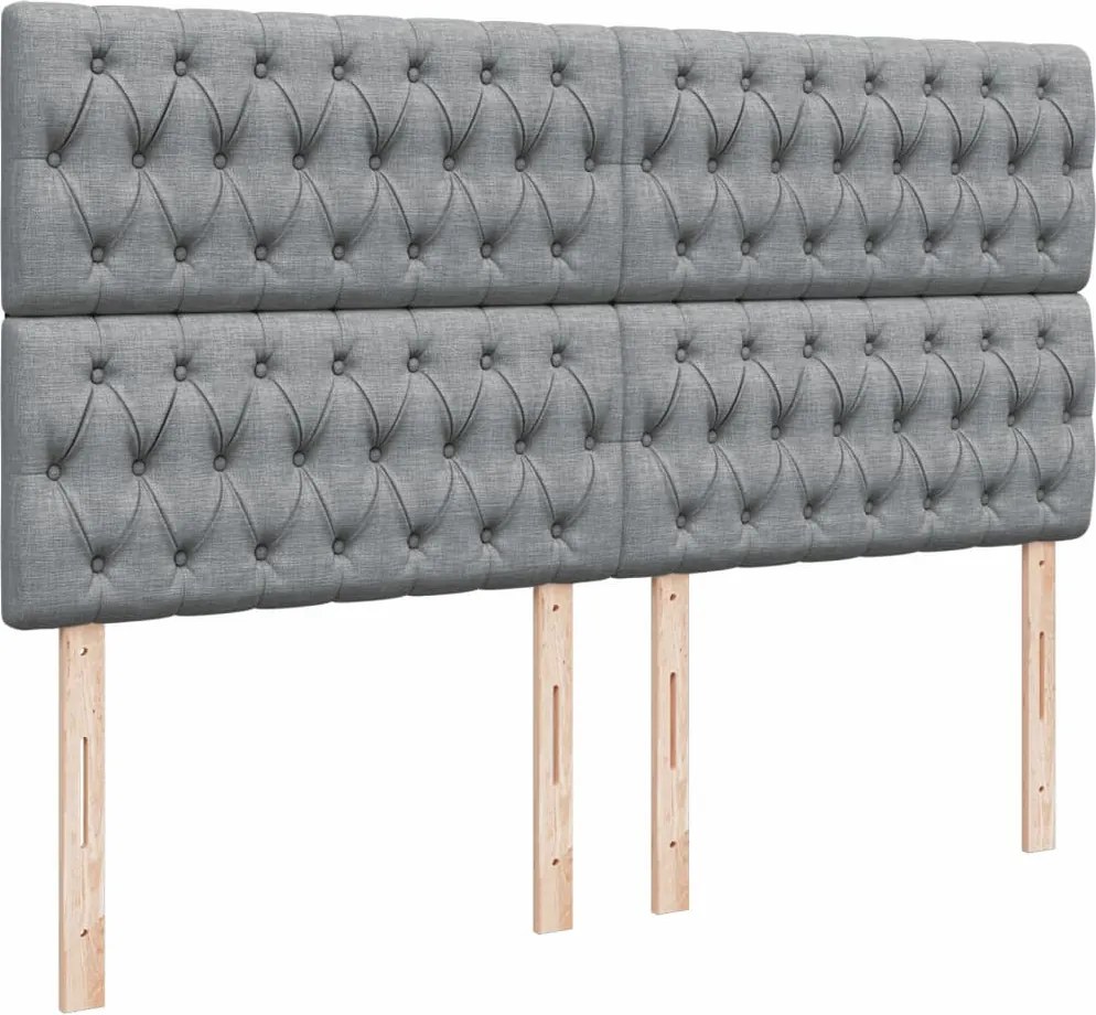 Box spring postel s matrací světle šedá 200 x 200 cm textil 3291394