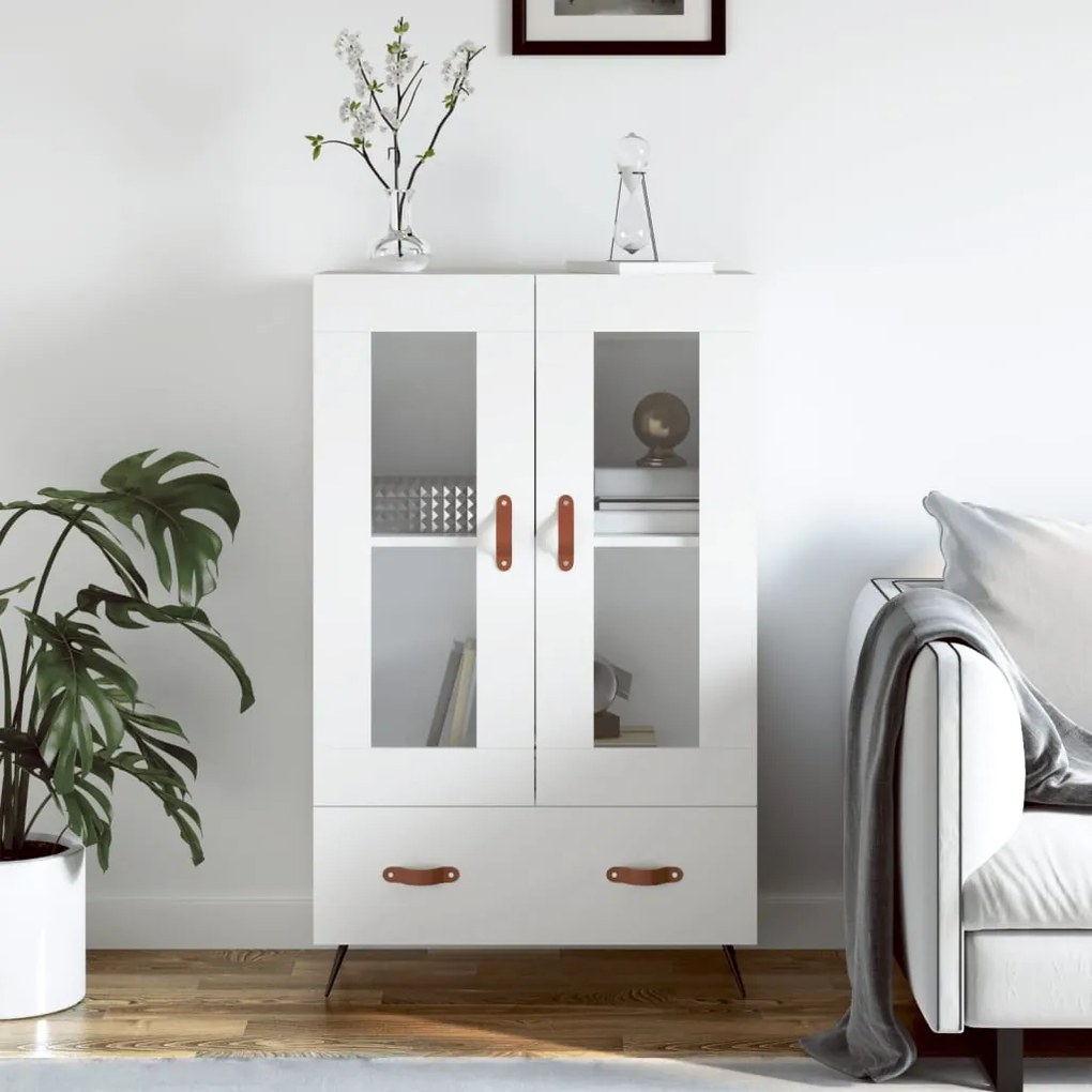 Skříň highboard bílá 69,5 x 31 x 115 cm kompozitní dřevo