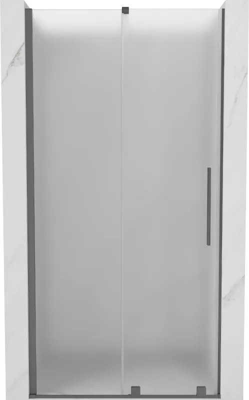 Mexen Velar, posuvné sprchové dveře do otvoru 120 cm, 8mm sklo námraza, broušený grafit, 871-120-000-31-95