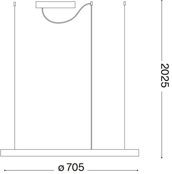 Ideal Lux - LED Lustr na lanku ORACLE SLIM LED/37W/230V 4000K pr. 70 cm bílá
