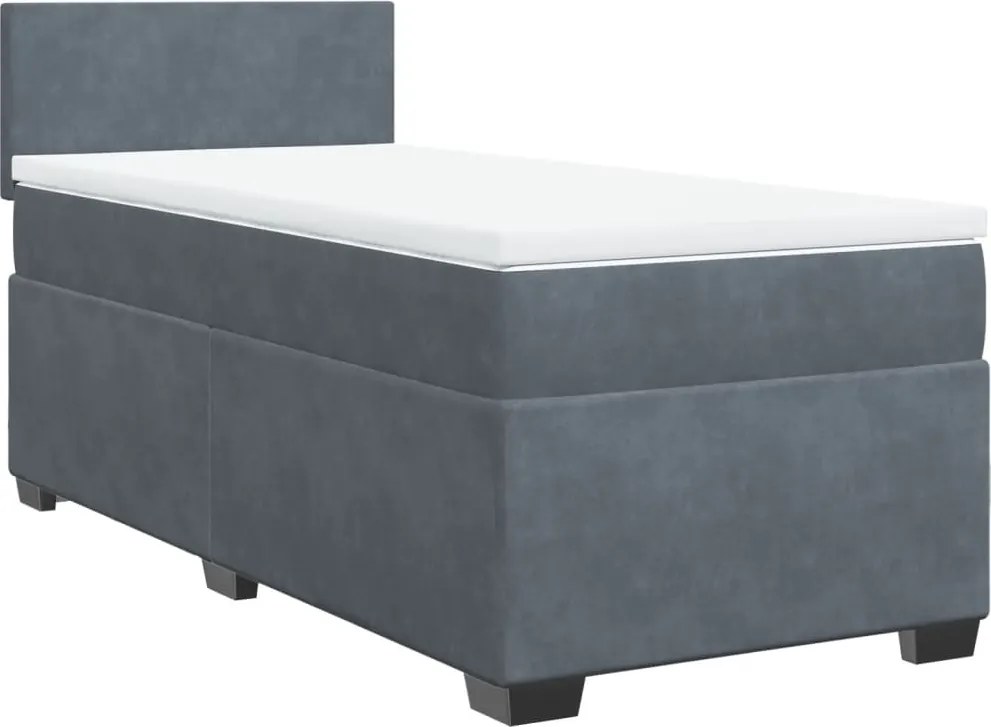 Box spring postel s matrací tmavě šedá 80 x 200 cm samet 3288457