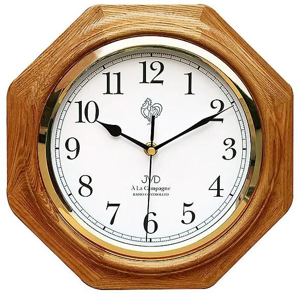 Dřevěné rádiem řízené hodiny JVD NR7172.4 ve francouzském stylu
