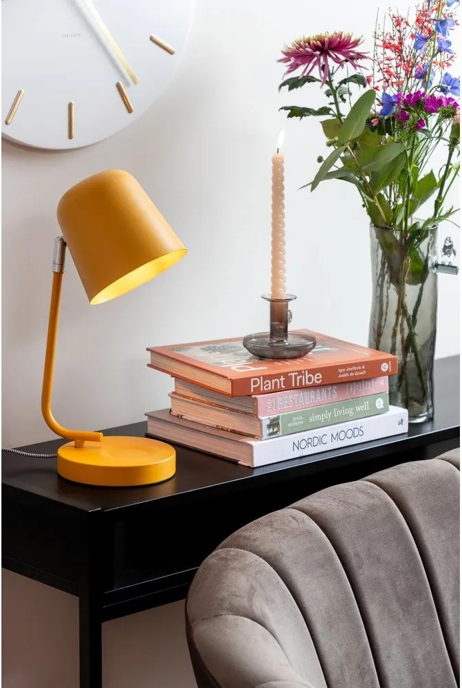 Okrově žlutá kovová stolní lampa (výška 38,5 cm) Encantar – Leitmotiv