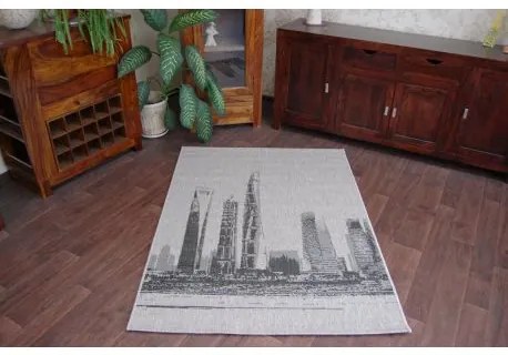 koberec SIZAL FLOORLUX 20240 stříbro / černý velikost 240x330 cm | krásné koberce cz