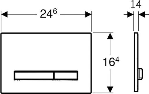 Geberit 115.672.QF.2-Splachovací tlačítko Sigma50 24,6x16,4 cm kartáčovaná mosaz