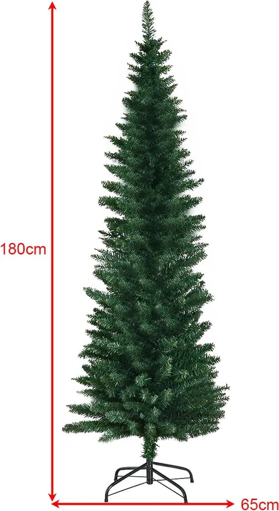 Costway Christmas Tree Umělý vánoční strom 180 cm, zelený