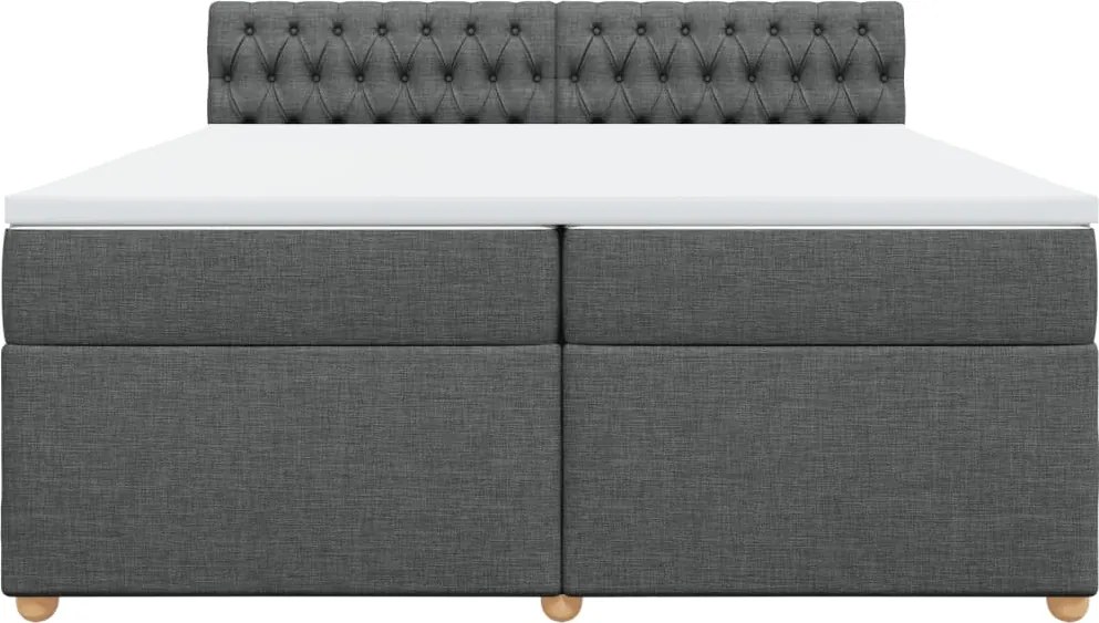 Box spring postel s matrací tmavě šedá 200x200 cm textil 3286795