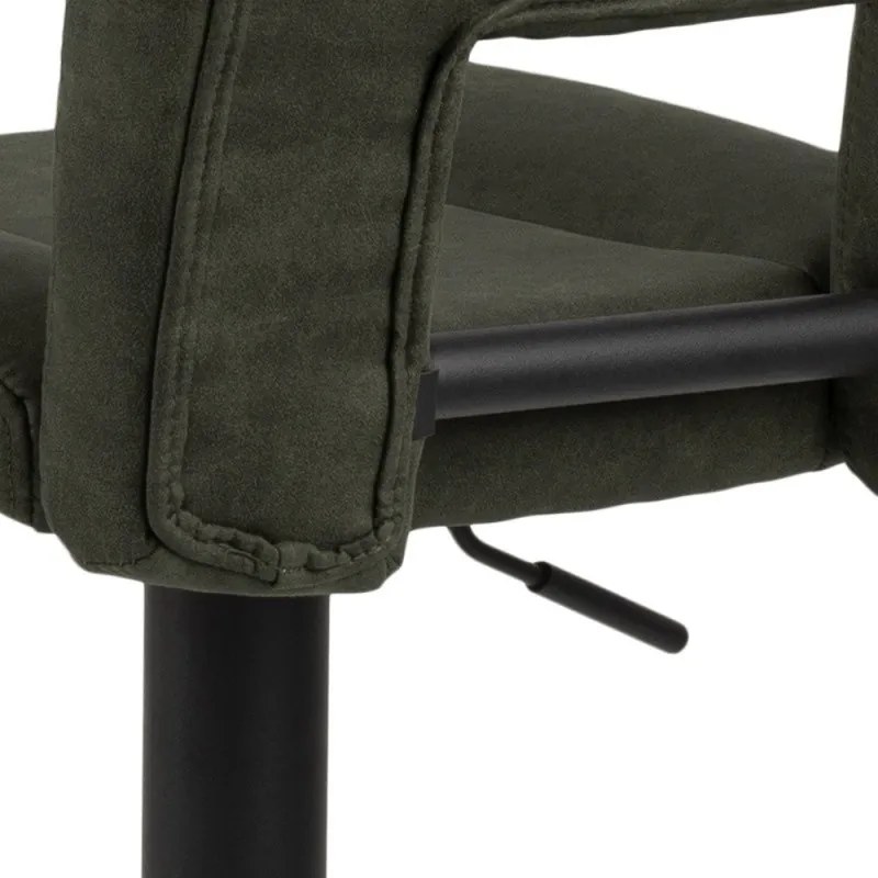 Otočná barová židle Sylvie tmavě zelená/černá