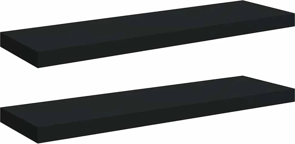 Plovoucí nástěnné police 2 ks černé 80 x 23,5 x 3,8 cm MDF 323836