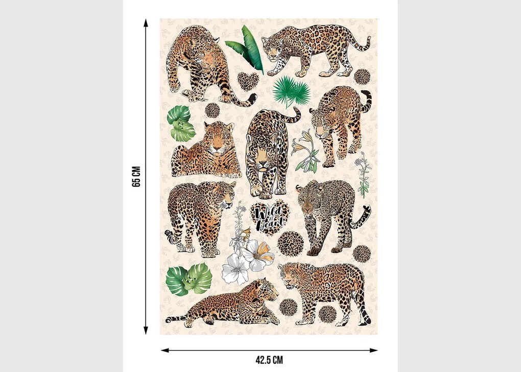 Samolepka na zeď Safari Leopardi | 42.5 x 65 cm | DSM3463