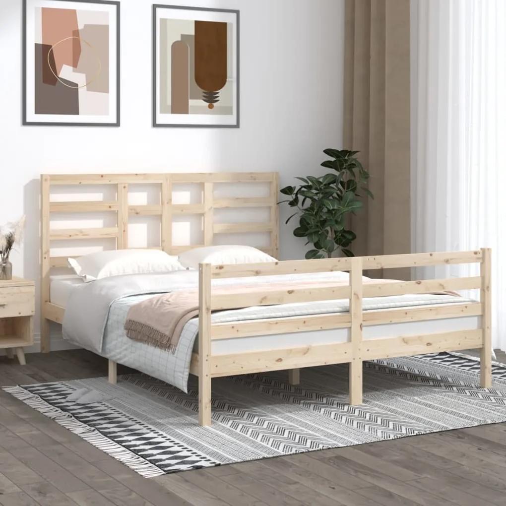 Rám postele masivní dřevo 150 x 200 cm King Size,  3105865