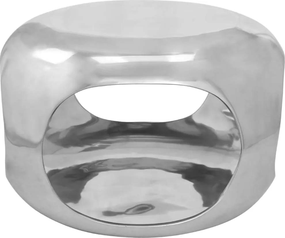 vidaXL Konferenční stolek hliník 50 x 30 x 30 cm stříbrný [359612]