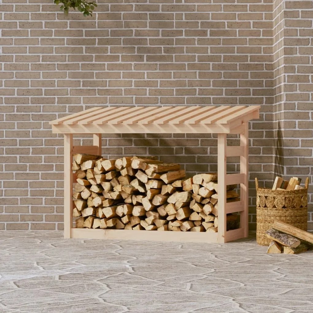 vidaXL Stojan na dřevo 108x64,5x78 cm masivní borovice [822445] Barva: Bílá